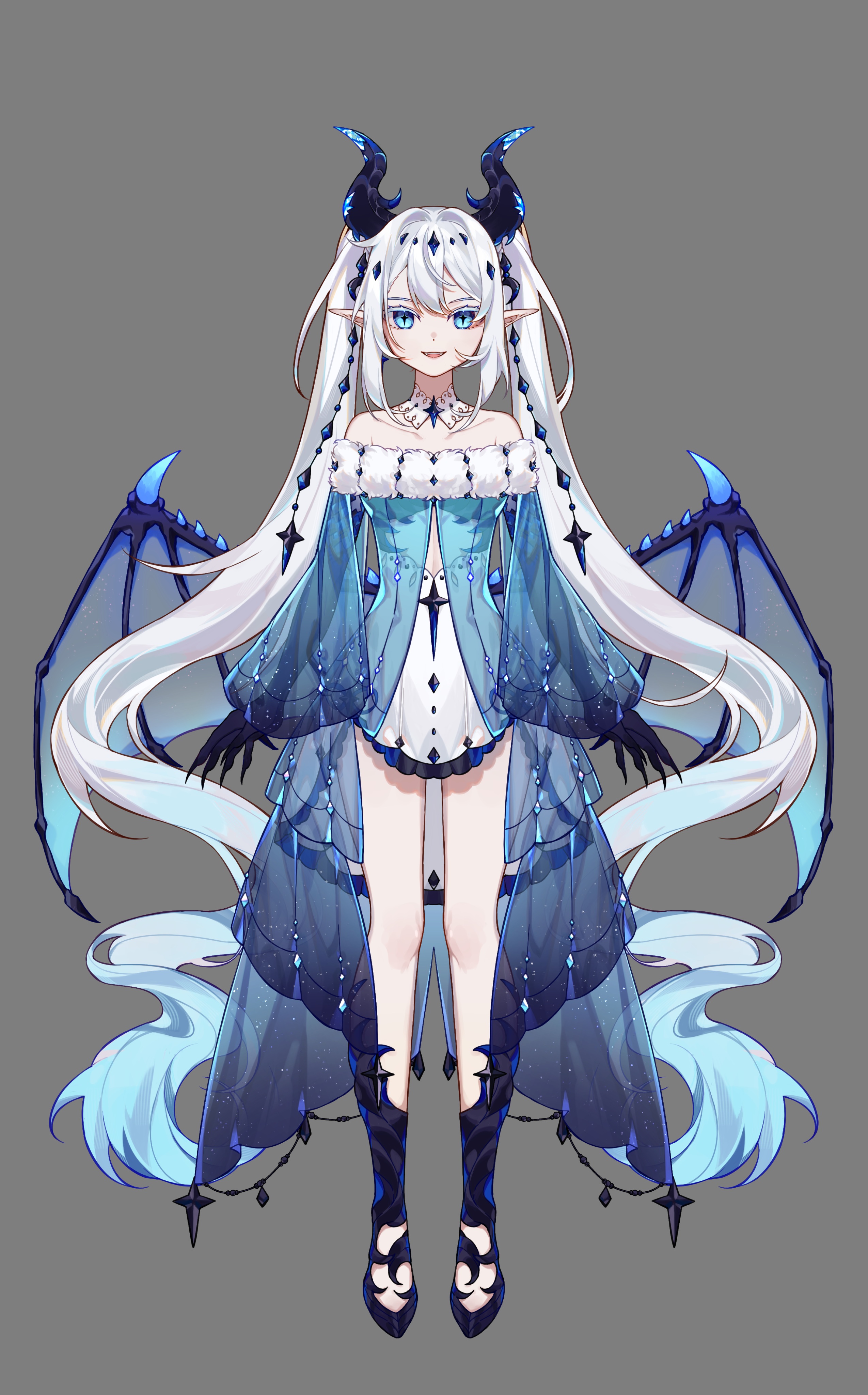 nova aokami dress horns pointy ears see through tagme transparent png wings | #1148629 | yande.re